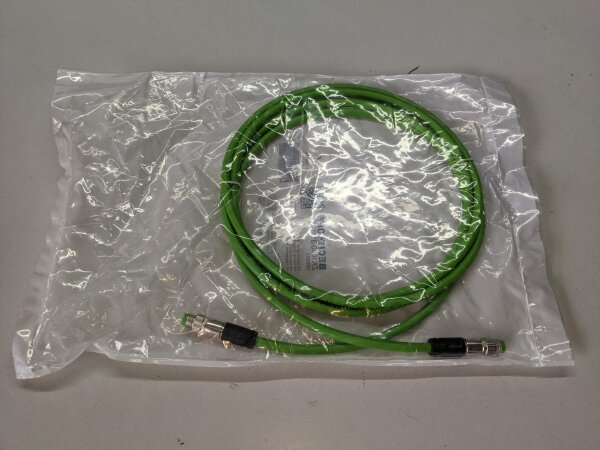 EtherCAT/Ethernet cable, PUR, highflex, M8, plug, straight, male, 4-p ...