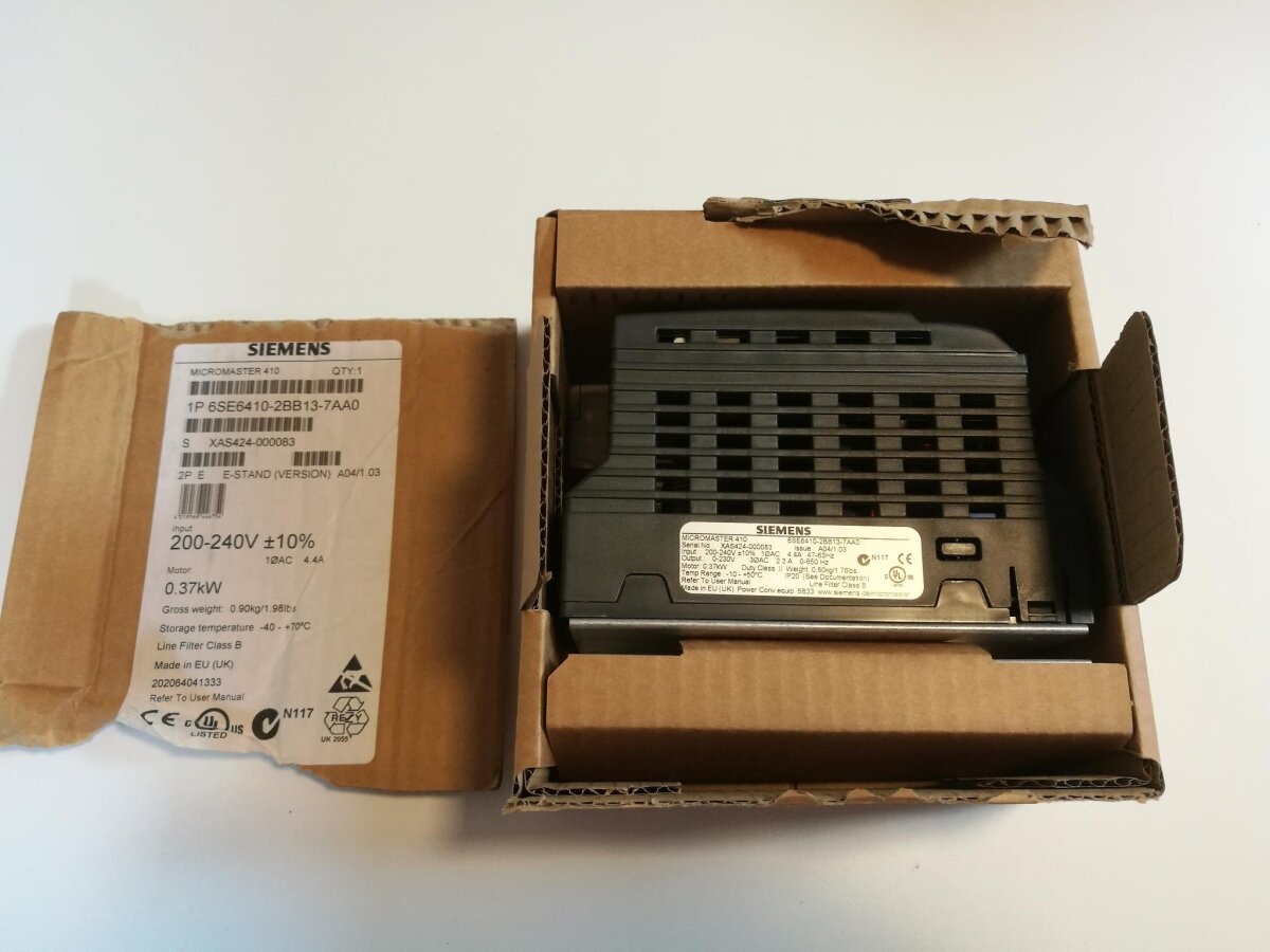 Siemens Micromaster 410 6SE6410-2BB13-7AA0 0,37kW 220-240VAC 6SE6 410 ...