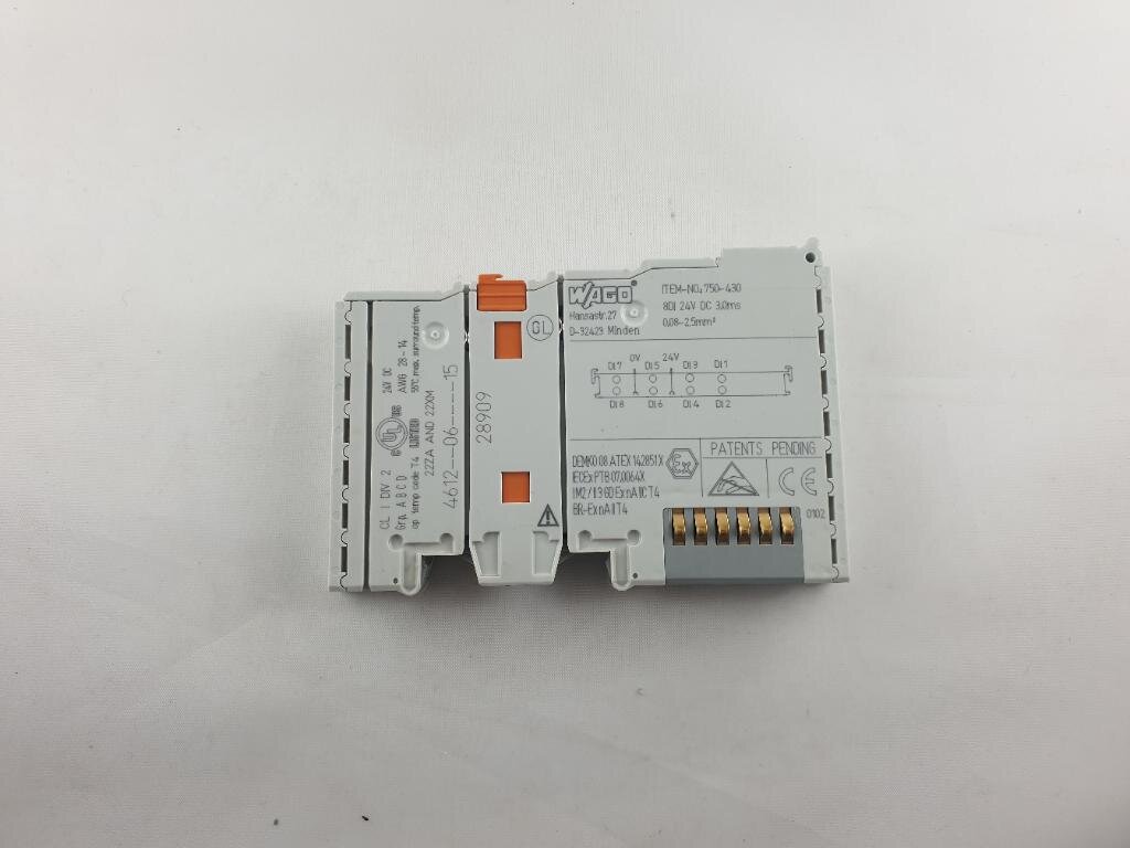 WAGO 750-430 8-channel digital input 24V DC 0,5A on stock, 19,90