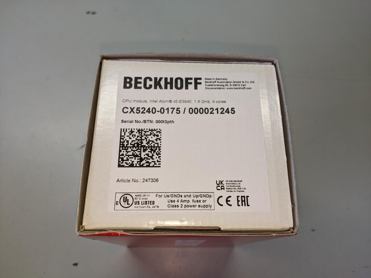 Beckhoff CPU module CX5240-0175 , Microsoft Windows 10 IoT , TwinCAT ...