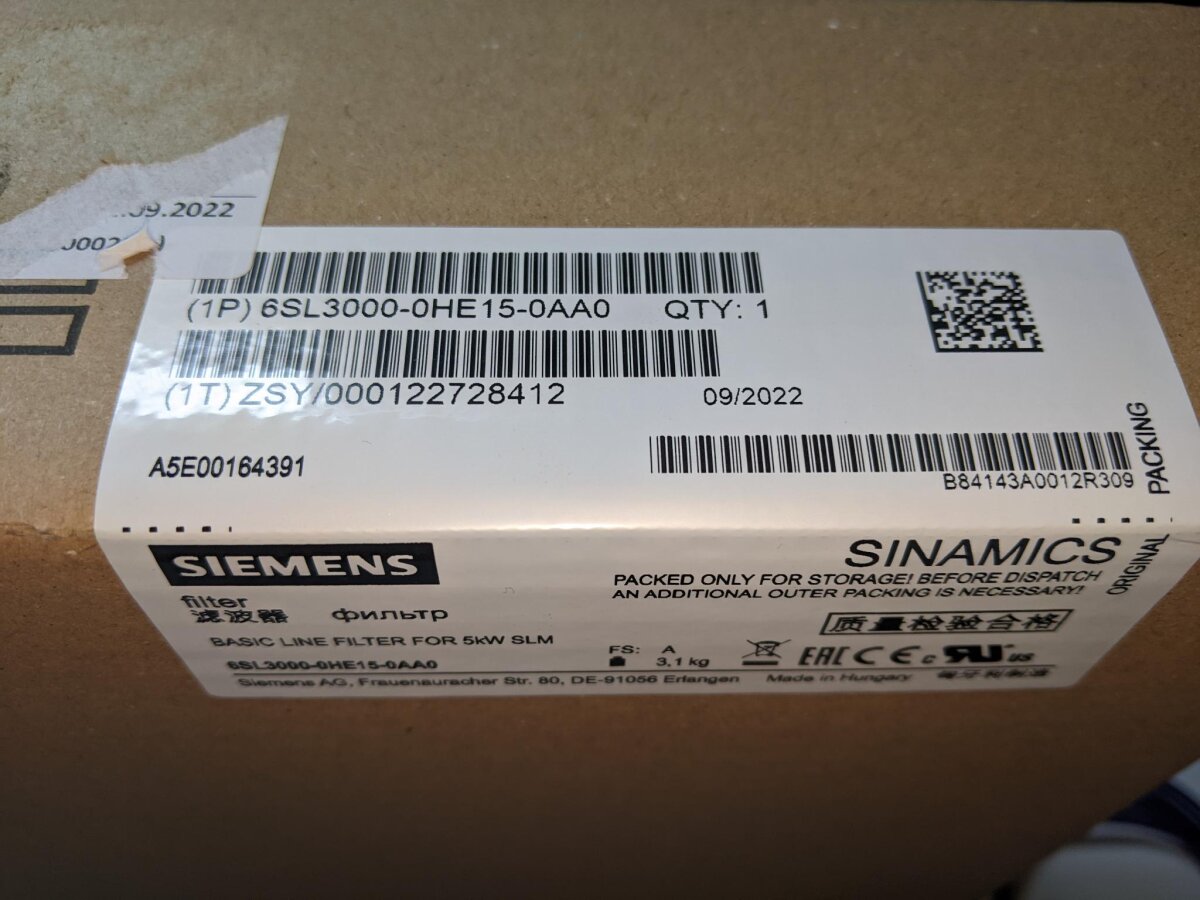 SIEMENS Line Filter for 5kW Smart Line Module 3AC 6SL3000-0HE15-0AA0 ...