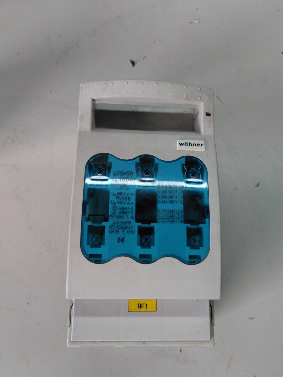WÃ–HNER Lasttrennschalter LTS-00 Ie 160A , Sicherungshalter Woehner l ...