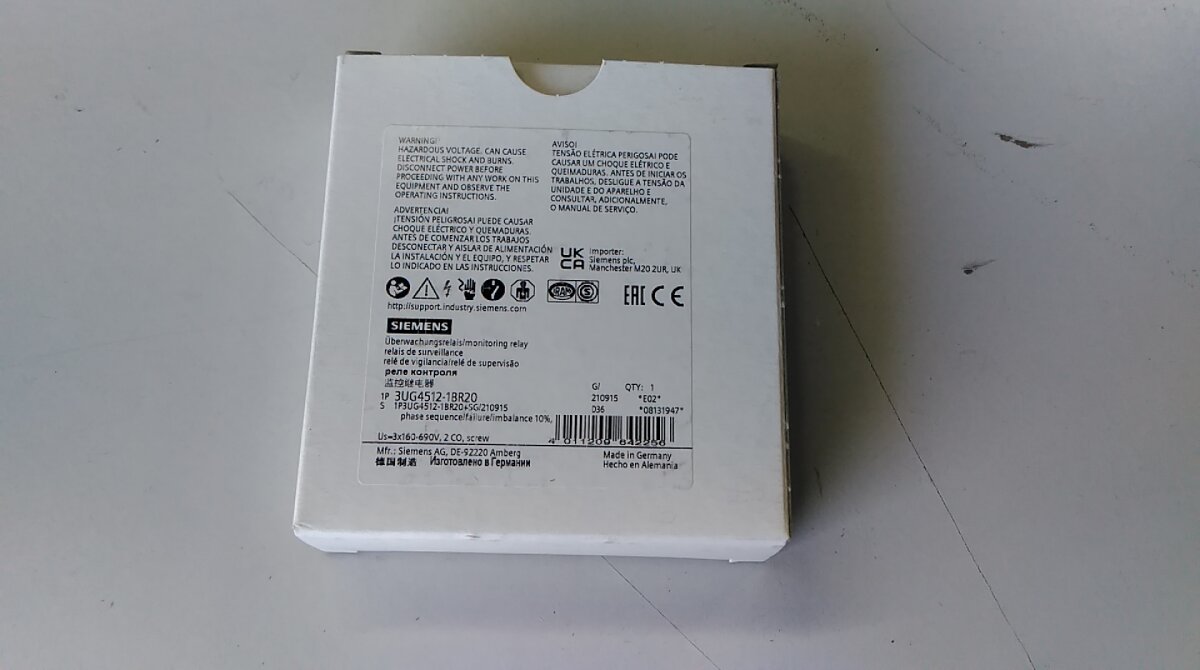 Siemens monitoring relay 3UG4512-1BR20 monitoring relay 3x160...690 V ...